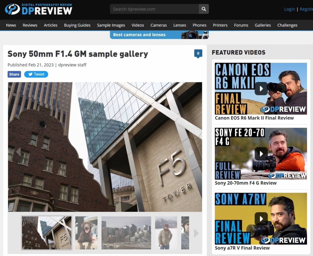 DPReviewがFE 50mm F1.4 GMのサンプルギャラリーを公開 - とるなら