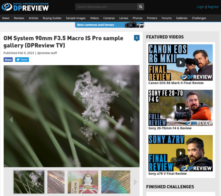 DPReviewがOM SYSTEM 90mm F3.5 Macro IS PROのサンプルギャラリーを公開 - とるなら