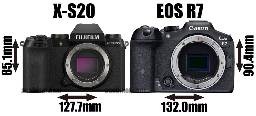「X-S20」と「EOS R7」の外観やスペックの違い - とるなら