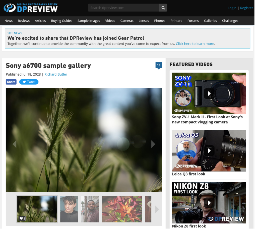 DPReviewがソニー α6700 のサンプルギャラリーを公開 - とるなら