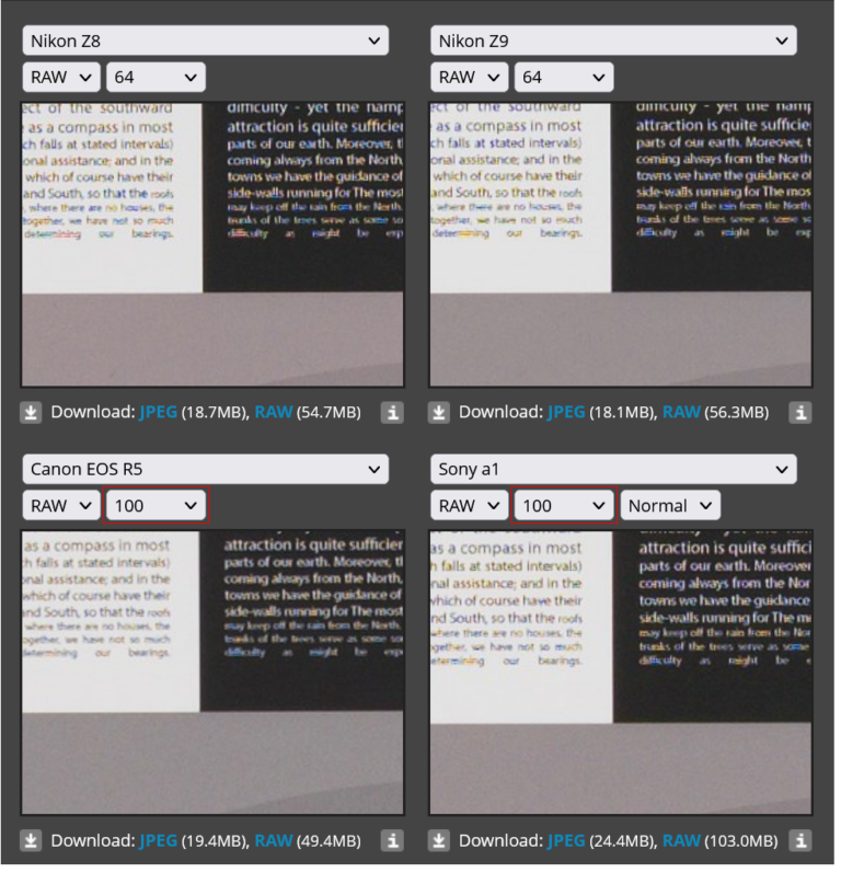 DPReviewがニコン「Z 8」のISO感度別サンプルを比較ツールに追加 - とるなら