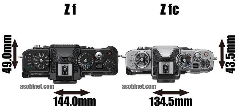 「Z f」と「Z fc」の外観やスペックの違い - とるなら