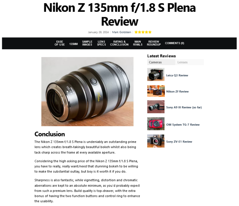 NIKKOR Z 135mm f/1.8 S Plenaは最高を追求するなら素晴らしい選択肢 - とるなら