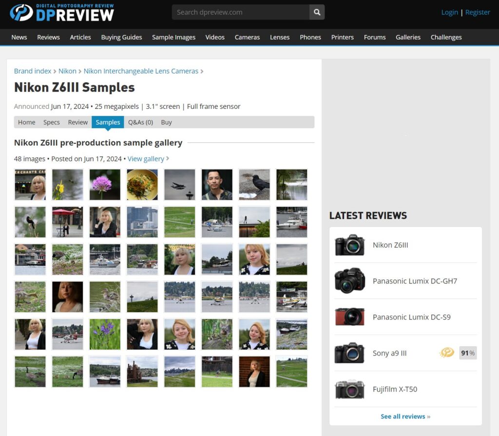DPReviewがZ6IIIプリプロダクションモデルのサンプルギャラリーを公開 - とるなら
