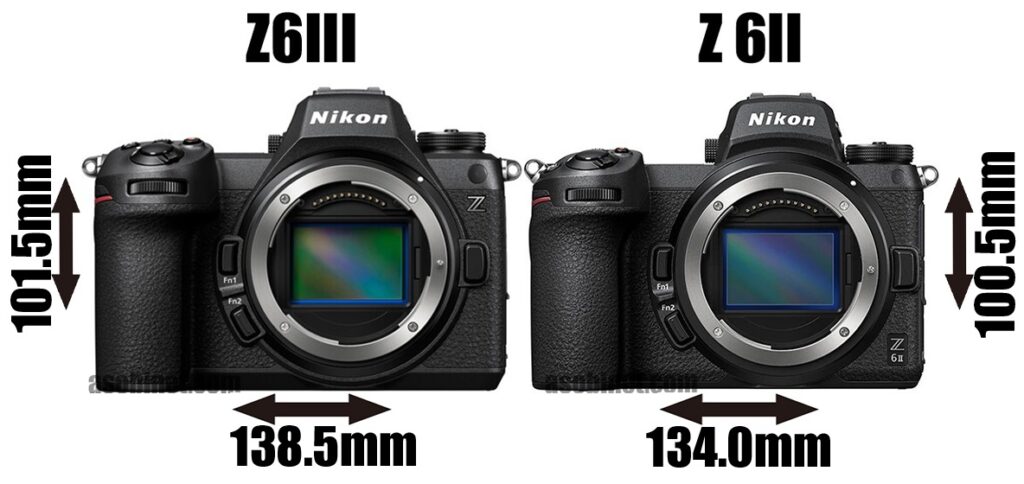 「Z6III」と「Z 6II」の外観やスペックの違い - とるなら