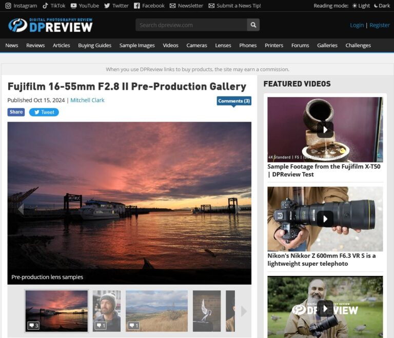 DPReviewがXF16-55mmF2.8 R LM WR IIのサンプルギャラリーを公開 - とるなら