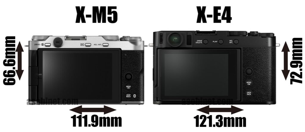 「X-M5」と「X-E4」の外観やスペックの違い - とるなら