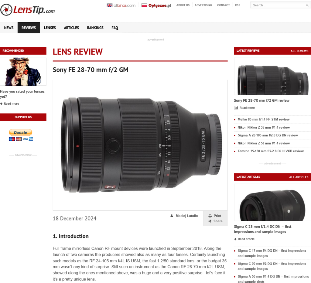 FE 28-70mm F2 GM は最高の単焦点以上の解像性能 - とるなら