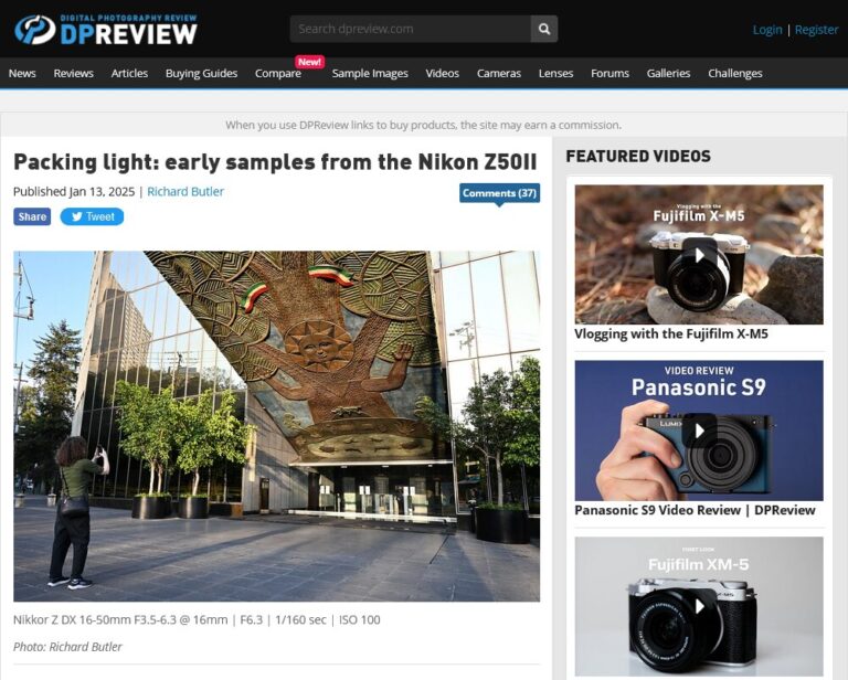 DPReviewがニコン Z50II のサンプルギャラリーを公開 - とるなら