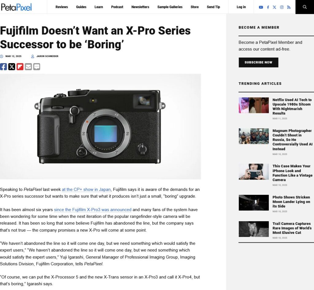 FUJIFILM X-Pro4は登場が遅れるほど開発の難易度が高まってしまう - とるなら
