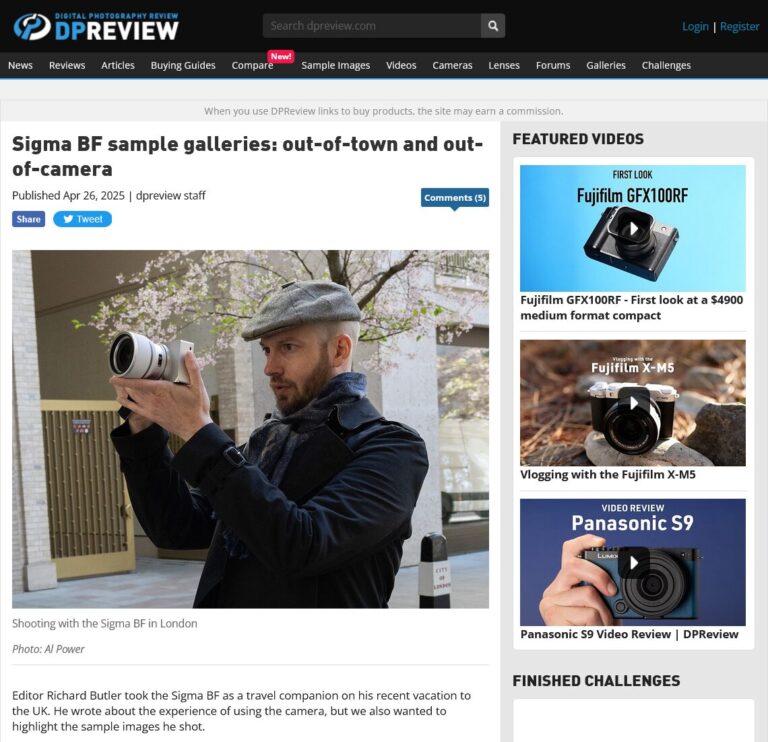 DPReviewがSigma BFのサンプルギャラリーを公開 - とるなら