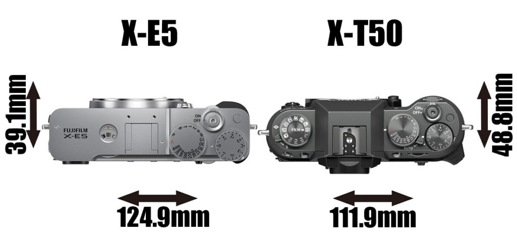 「X-E5」と「X-T50」の外観やスペックの違い - とるなら